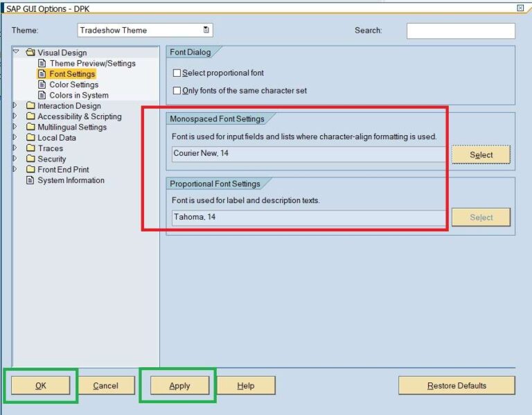 How To Change SAP Font Style And Size In SAP GUI - SAPBoost.Com